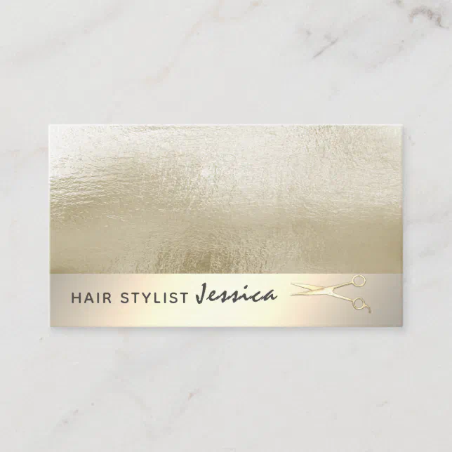 Minimalist elegant luxury simple gold foil business card | Zazzle