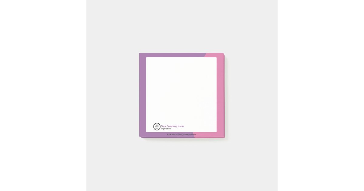 Minimalist Elegant Personalized Business Logo Text Post-it Notes | Zazzle
