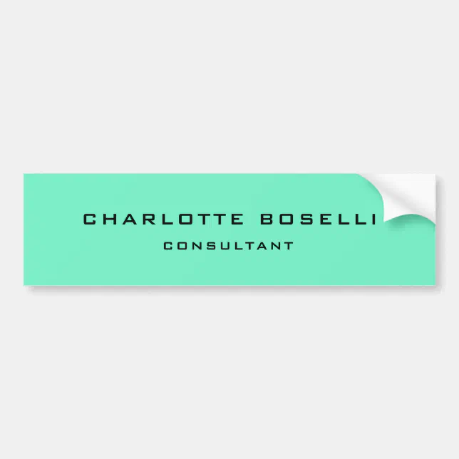 Minimalist Elegant Professional Green Blue Bumper Sticker | Zazzle