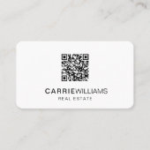 Minimalist Elegant Real Estate Realtor QR Code Business Card | Zazzle