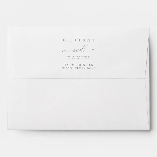 Minimalist Elegant Script Wedding Invitation Envelope | Zazzle