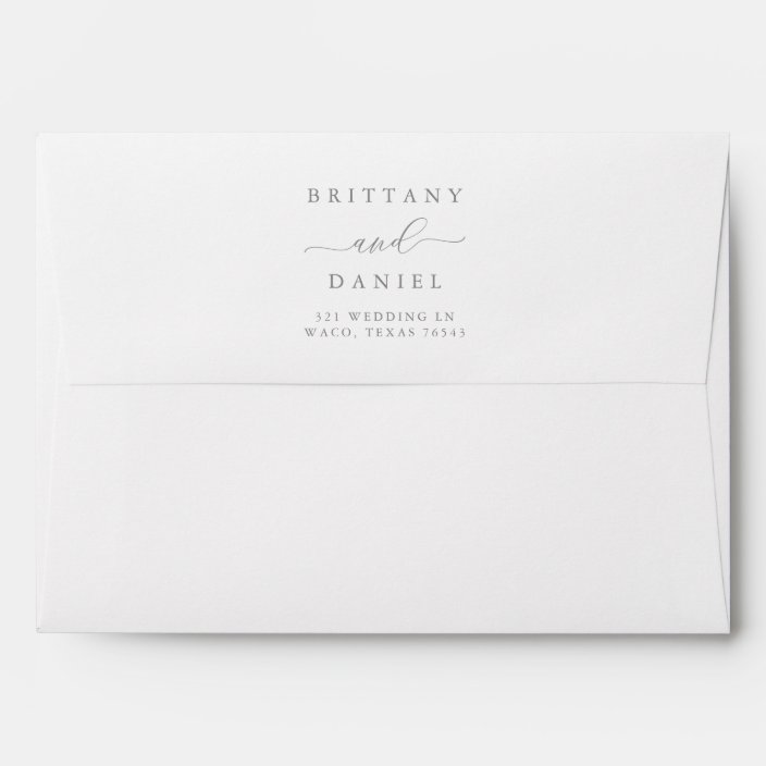 Minimalist Elegant Script Wedding Invitation Envelope | Zazzle