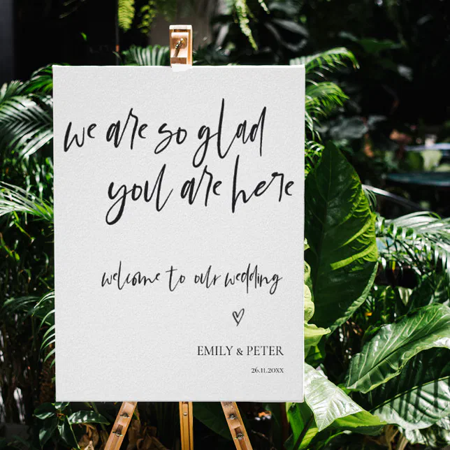 Minimalist Elegant Script welcome To Our Wedding Poster | Zazzle