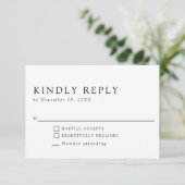 Minimalist Elegant Simple & Clean Kindly Reply RSVP Card | Zazzle