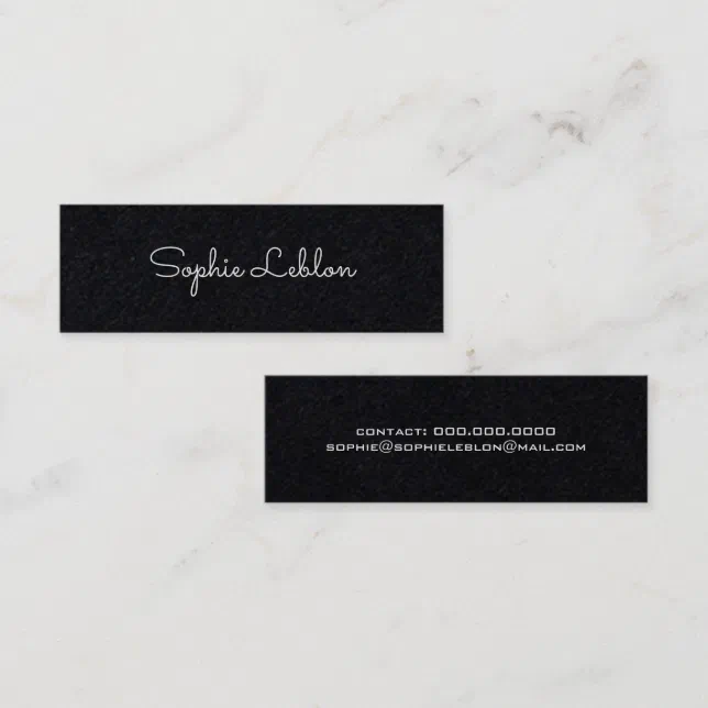 minimalist elegant simple premium black mini business card | Zazzle