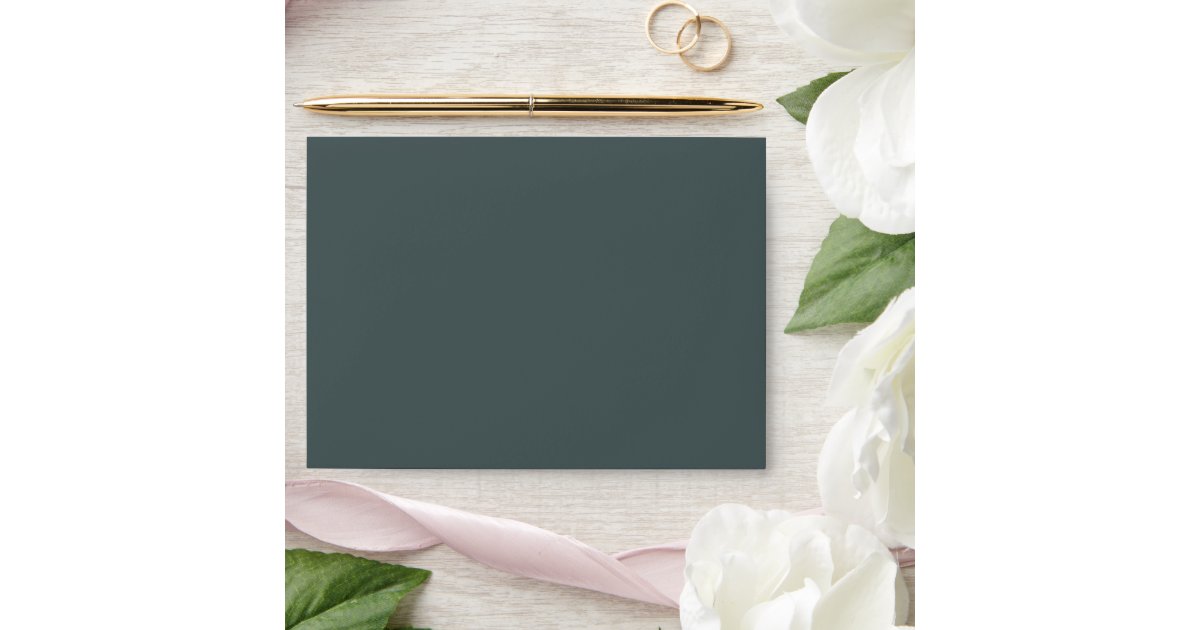 Minimalist Elegant Solid Teal Green Blank Matching Envelope | Zazzle