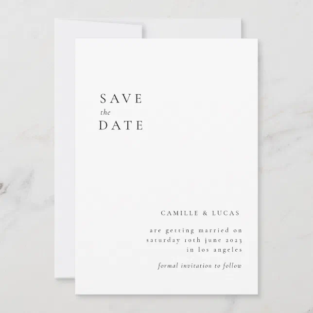 Minimalist Elegant Text and Photo | Save the date Invitation | Zazzle