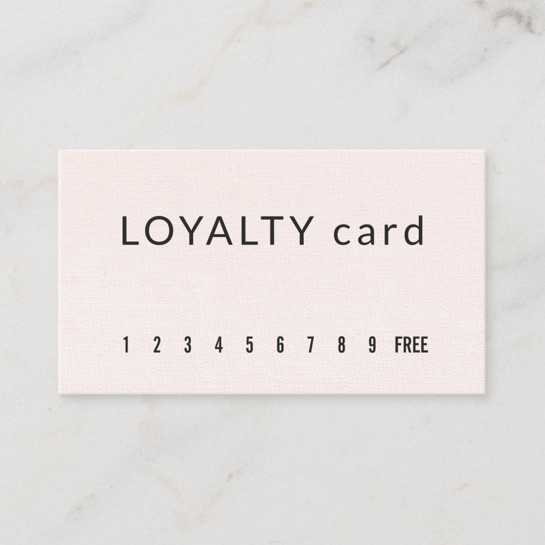 Minimalist Elegant Texture Light Pastel Beauty Loyalty Card | Zazzle