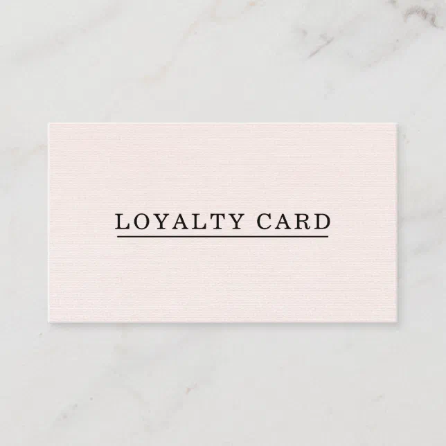 Minimalist Elegant Texture Light Pink Beauty Loyalty Card | Zazzle