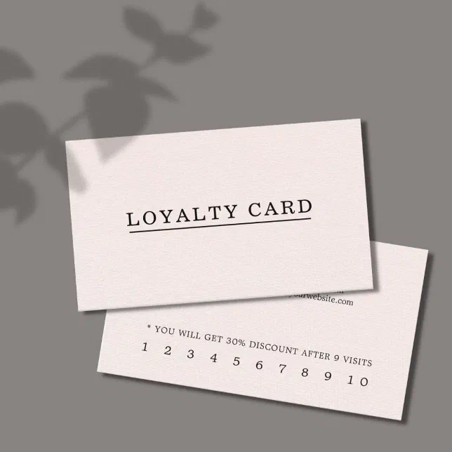 Minimalist Elegant Texture Light Pink Beauty Loyalty Card | Zazzle