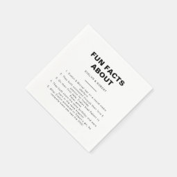 Minimalist Elegant Trivia Fun Facts Wedding Napkins | Zazzle