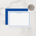 Minimalist Elegant Two Border Navy Blue Note Card | Zazzle