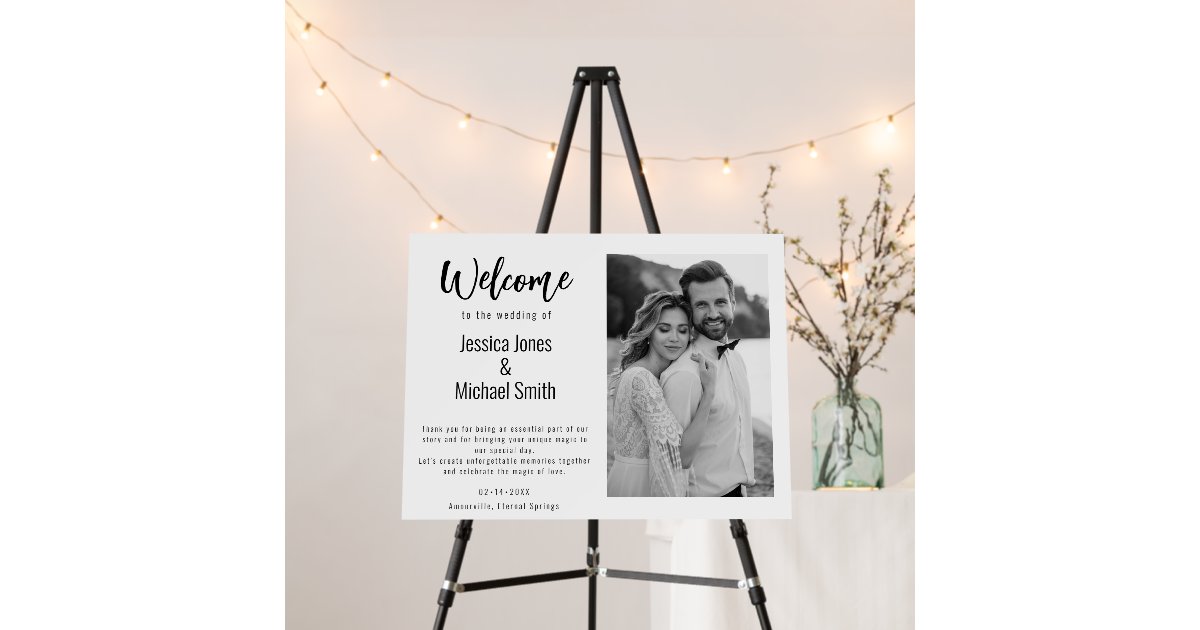 Minimalist Elegant with photo and message Foam Board | Zazzle