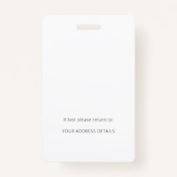 Minimalist Employee Photo ID Name Logo White Badge | Zazzle