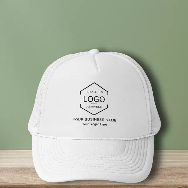 Minimalist Employee Staff Company Business Logo Trucker Hat | Zazzle