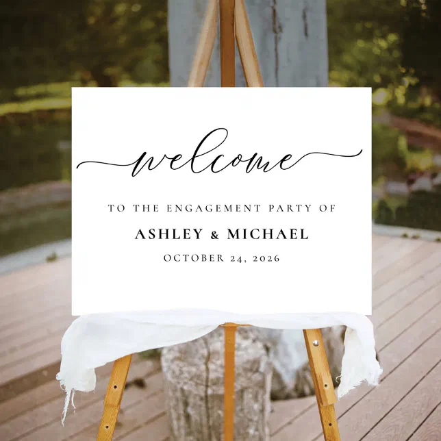 Minimalist Engagement Foam Boards, Welcome Sign | Zazzle