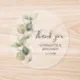 Minimalist Eucalyptus Wedding Thank You Classic Round Sticker | Zazzle