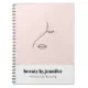 Minimalist Face Beauty Logo Makeup Artist Pink Notebook | Zazzle