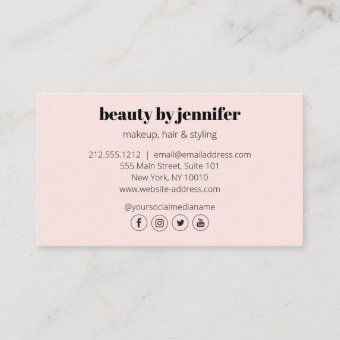 Minimalist Face Beauty Logo Pink Appointment Business Card | Zazzle