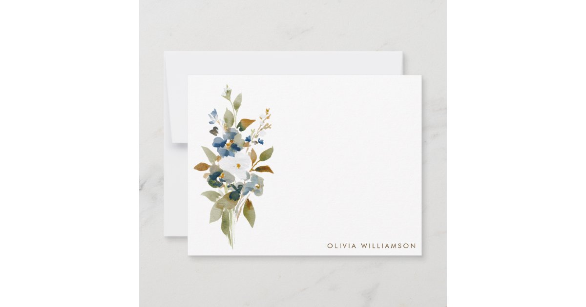 Minimalist Fall Wildflower Personalized Stationery Note Card | Zazzle