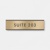Minimalist Faux Gold Black Suite Number Door Sign | Zazzle