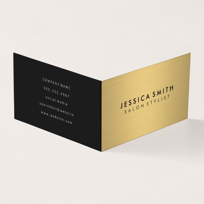 Minimalist Faux Metallic Gold Brushed Business Card | Zazzle.com
