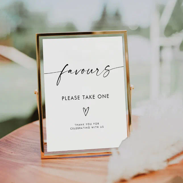 Minimalist Favors Sign | Zazzle