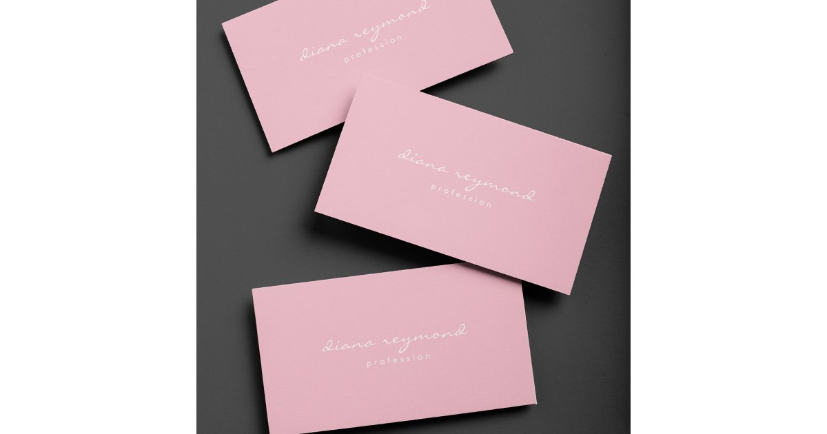 Minimalist feminine professional pink business card | Zazzle