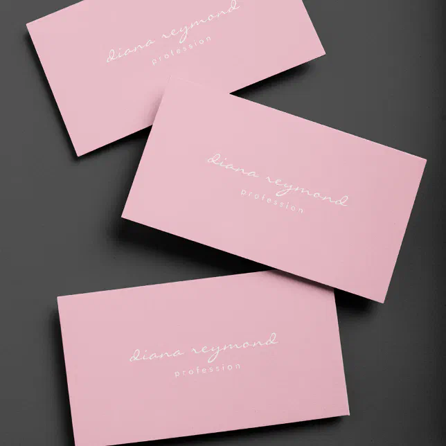 Minimalist feminine professional pink business card | Zazzle