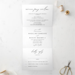 Minimalist Finally Getting Married Wedding Tri-Fold Invitation | Zazzle