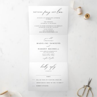 Minimalist Finally Getting Married Wedding Tri-Fold Invitation | Zazzle