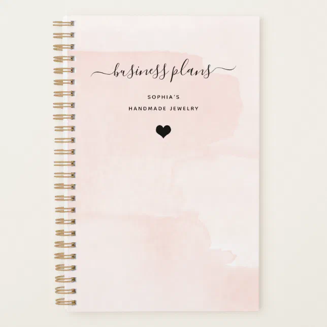 Minimalist Flair | Blush Watercolor and Script Planner | Zazzle