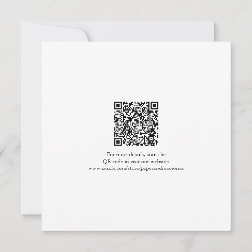 Minimalist Floral Save The Date QR Code Wedding Invitation | Zazzle