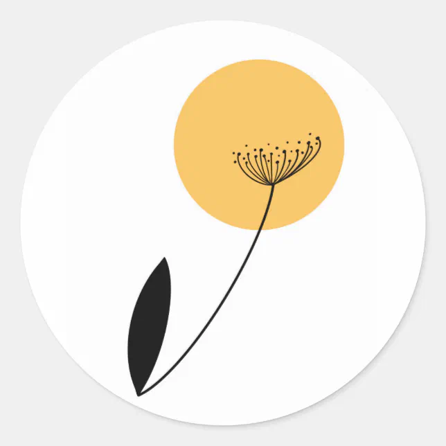 Minimalist flower sticker | Zazzle