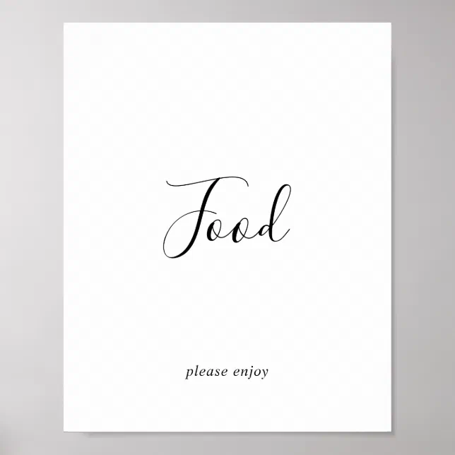 Minimalist Food Table Sign | Zazzle