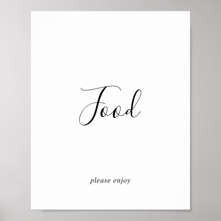 Minimalist Food Table Sign | Zazzle