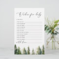 Minimalist forest Wishes for baby card | Zazzle