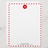 Minimalist Formal Red Air Mail Monogrammed Custom Letterhead | Zazzle