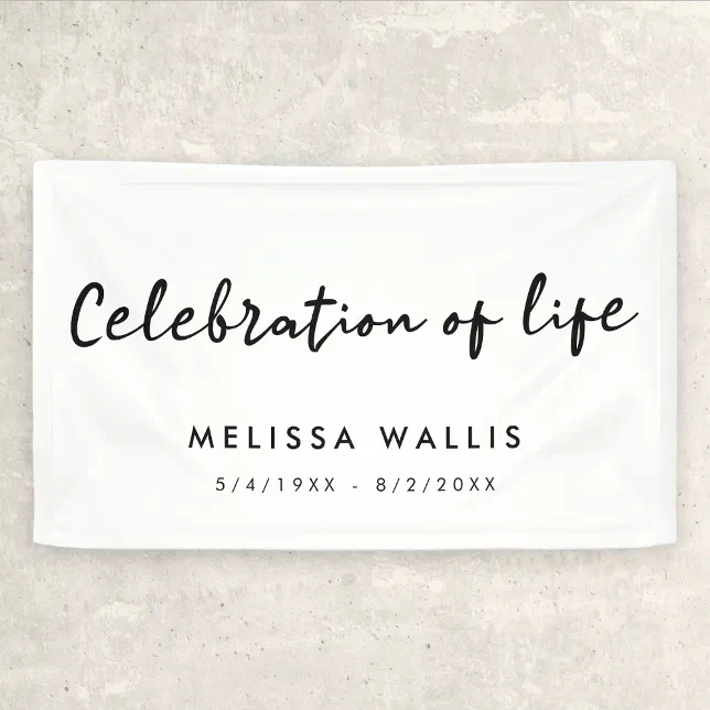Minimalist Funeral | Modern Celebration of Life Banner | Zazzle