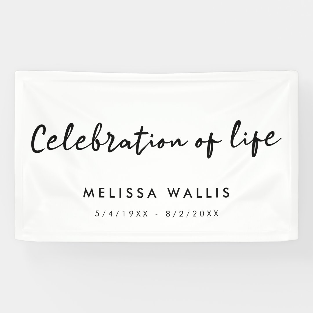 Minimalist Funeral | Modern Celebration of Life Banner | Zazzle