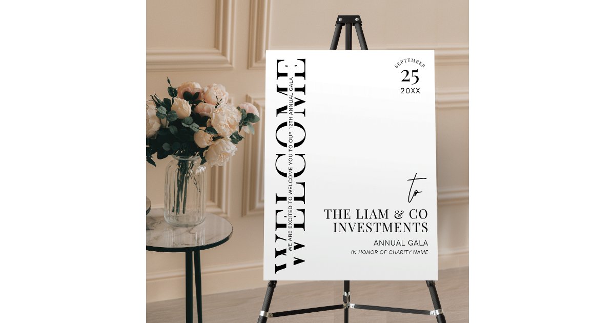 Minimalist Gala Dinner Business Event Welcome Sign | Zazzle