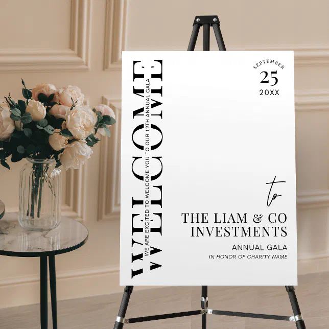Minimalist Gala Dinner Business Event Welcome Sign | Zazzle