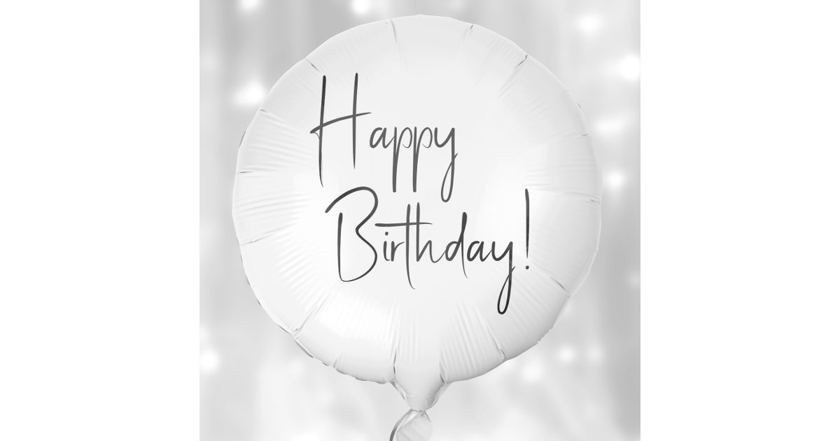 Minimalist Gender Neutral Happy Birthday Balloon | Zazzle