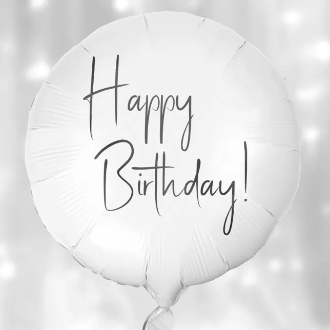 Minimalist Gender Neutral Happy Birthday Balloon | Zazzle