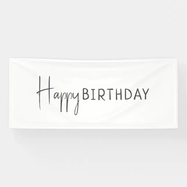 Minimalist Gender Neutral Happy Birthday Banner | Zazzle