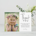 Minimalist Gender Neutral Photo Birthday Thank You Card | Zazzle