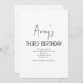 Minimalist Gender Neutral Script Name Birthday Invitation | Zazzle