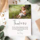 Minimalist Gender Neutral Vertical Photo Birthday Thank You Card | Zazzle