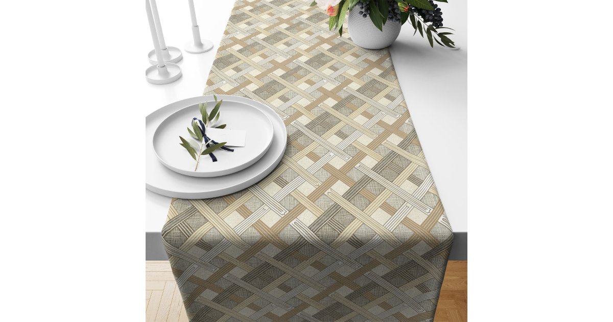 Minimalist Geometric Table Runner Modern Touch | Zazzle