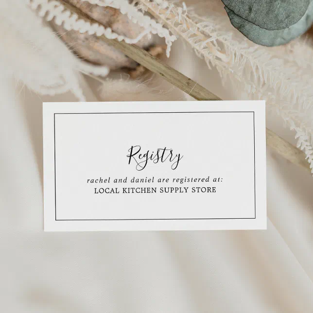 Minimalist Gift Registry Enclosure Card | Zazzle